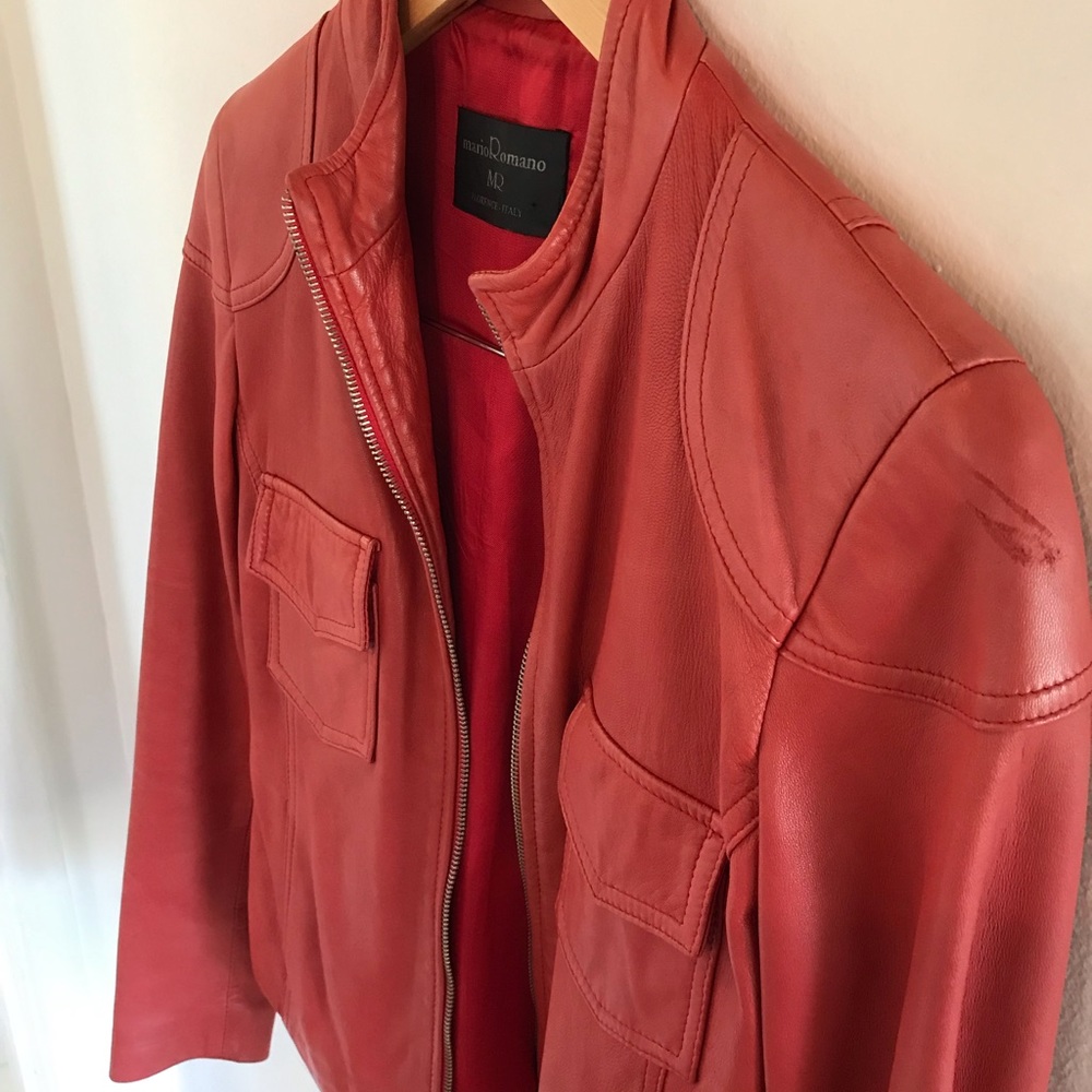 Mario Romano Red Italian Leather Jacket - Gem